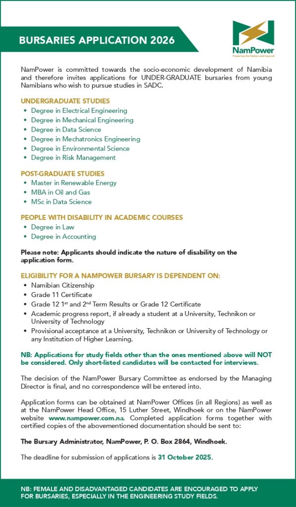 NamPower – NIPDB – Study Opportunities